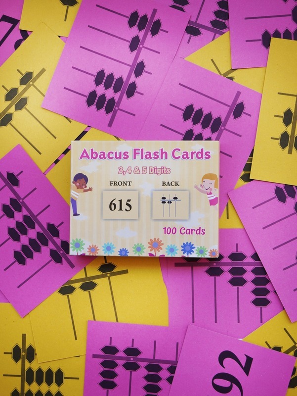 ABACUS FLASH CARD 1 TO 100 & 3,4,5 DIGIT ASSORTED (200 CARDS) COMBO